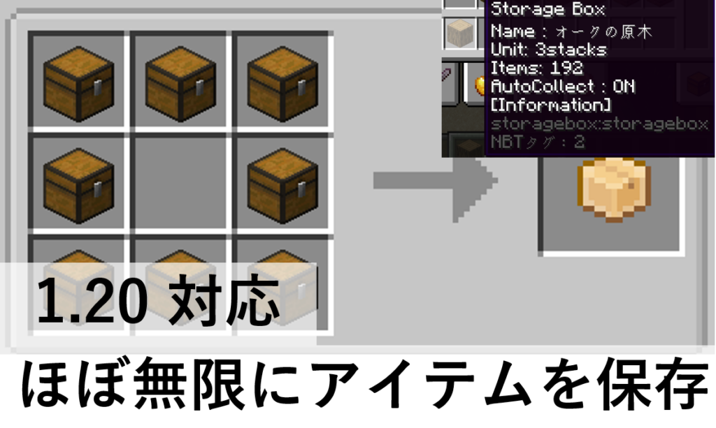 【1.20,1.19】1つのアイテムを無限に保管 StorageBox【マイクラ MOD】 - まいぺーすマインクラフト